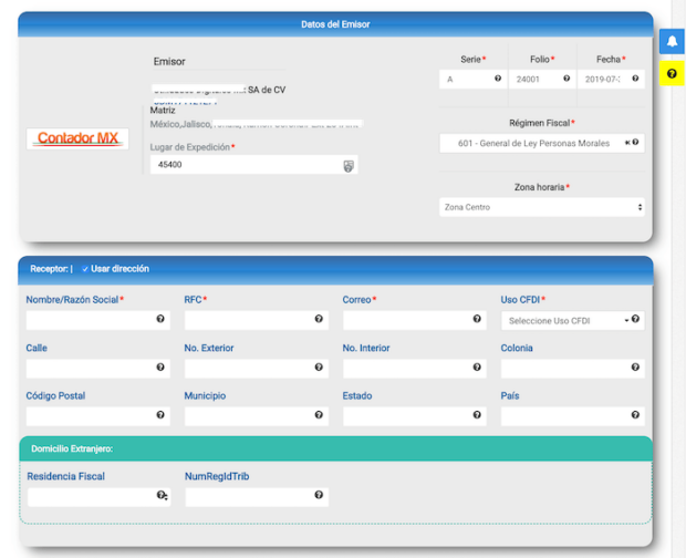 Factura Electrónica en Línea CFDI versión 4.0 - ContadorMx